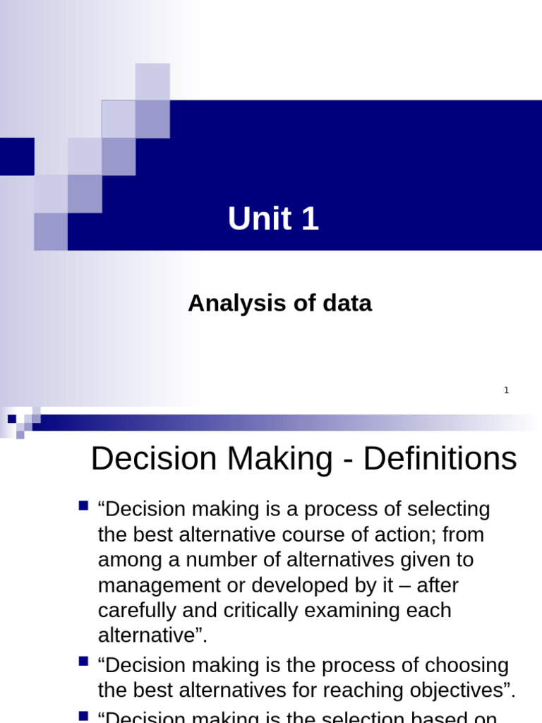 Lect-3 (Analysis of Data) | PDF | Mean | Decision Making