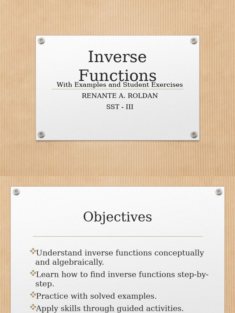 Inverse Functions: Concepts and Examples | PDF