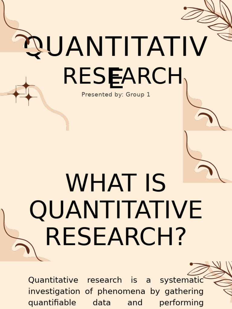 Quantitative | PDF | Statistics | Quantitative Research