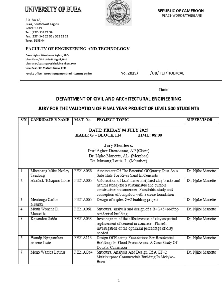 Civil Engineering Projects Jury 2025 | PDF | Civil Engineering | Earth ...