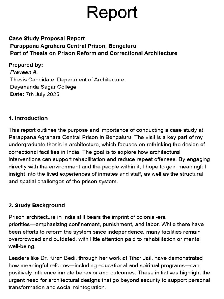 Prison Reform Case Study Proposal | PDF | Prison | Rehabilitation ...