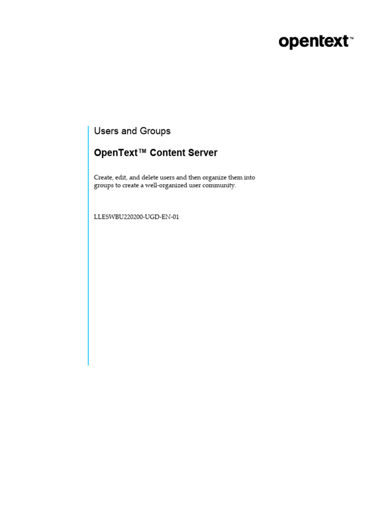 Managing OpenText User Permissions | PDF | Login | World Wide Web