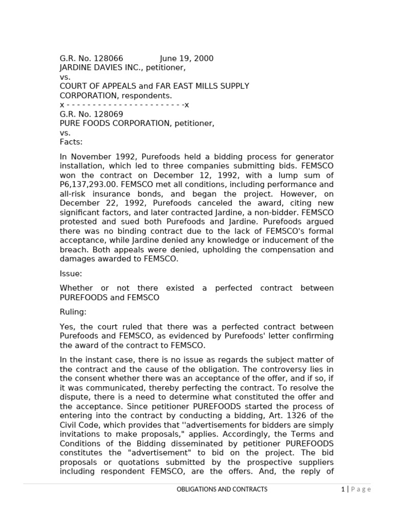 Tuazon, Daniel M. - Oblicon Case Digest Finals | PDF | Lawsuit | Letter Of Credit
