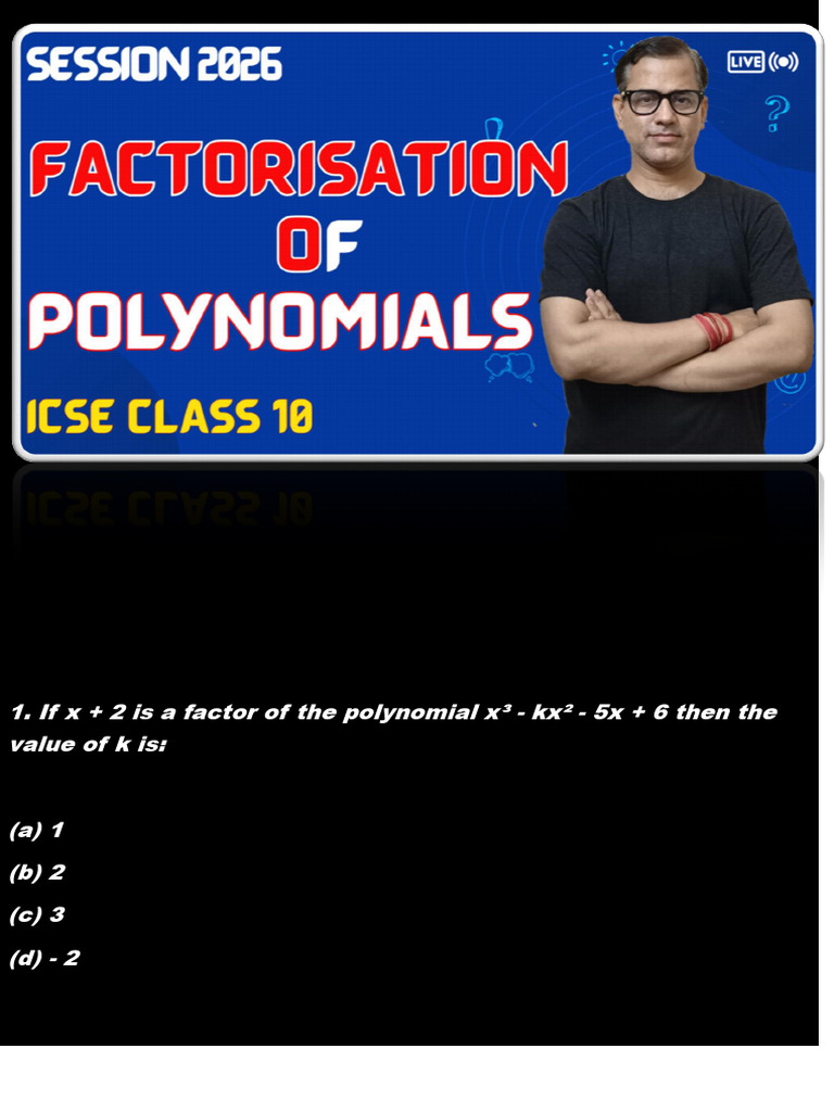 Factor Theorem Factorisation | PDF | Factorization | Algebra