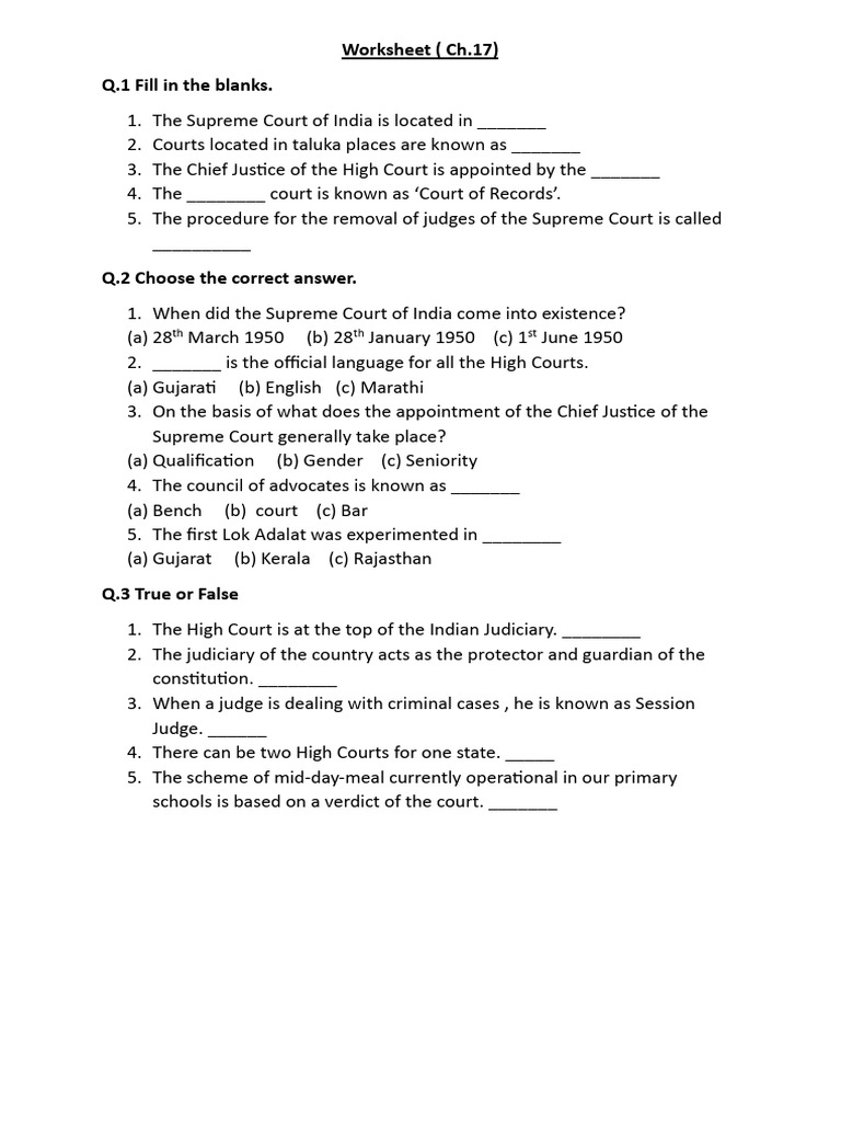 SST Worksheet CH 17 | PDF