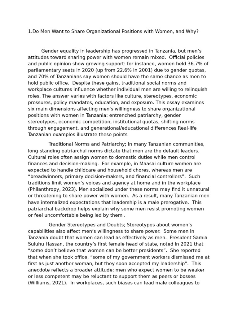 Gender Culture Group Work 14. | PDF | Leadership | Gender