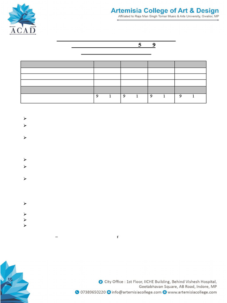 BFA Painting Fee Structure 2025-2029 | PDF