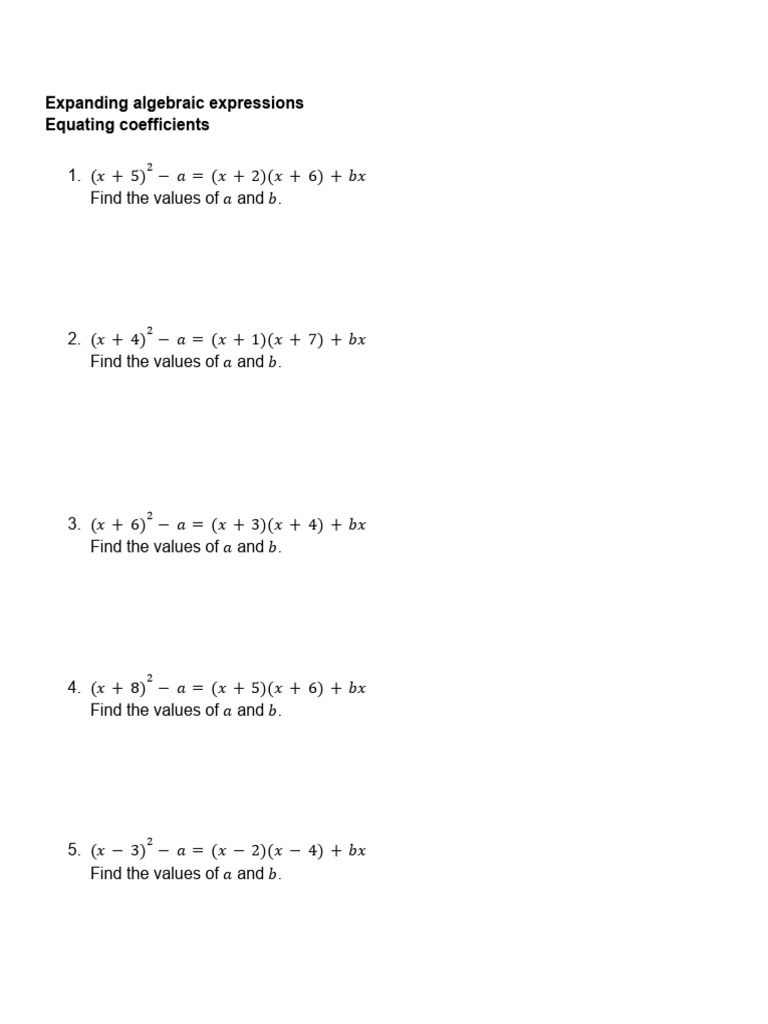 Expanding Algebraic Expressions | PDF