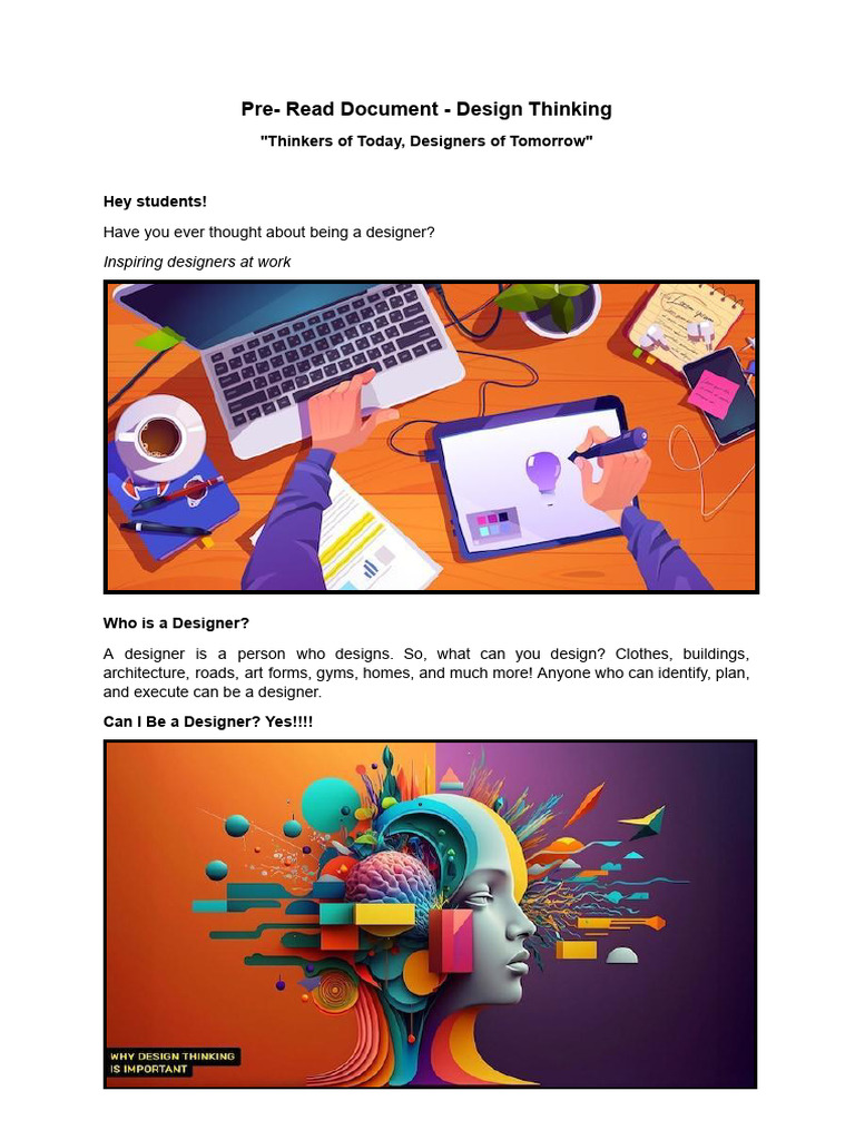 Design Thinking Introduction Document | PDF | Design Thinking | Brainstorming