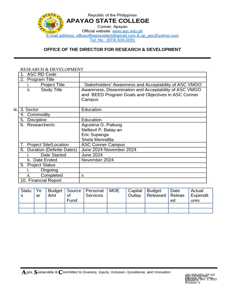 VMGO-BEED | PDF | Organizational Culture | Goal