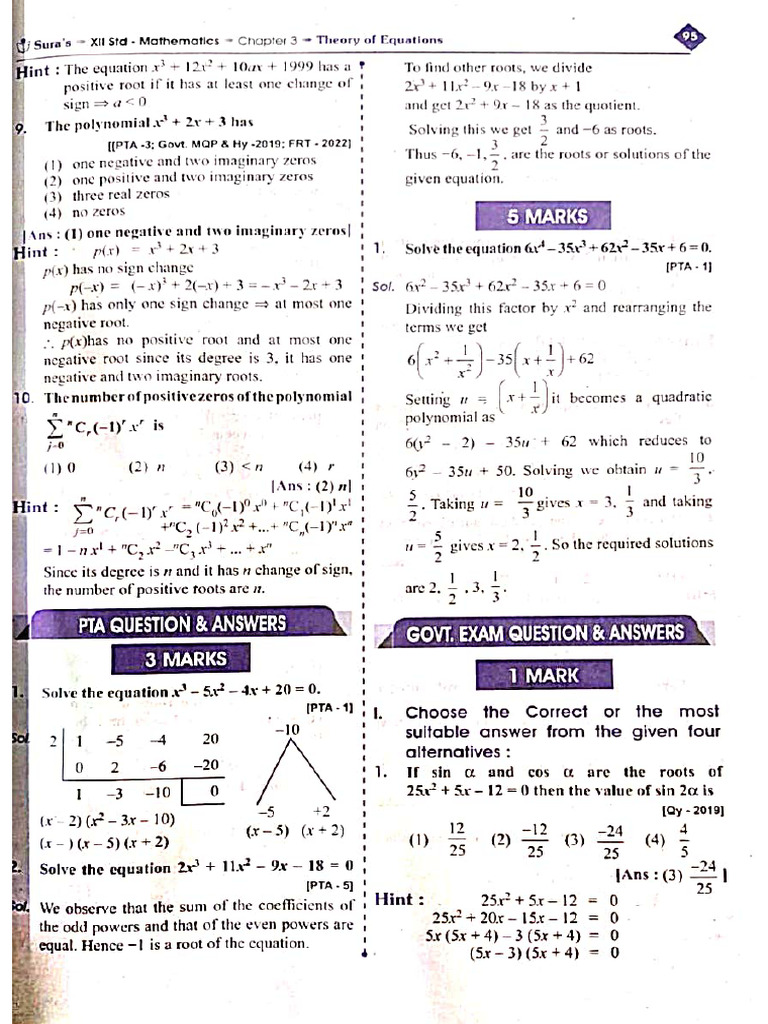 12th Unit 3 PYQ PTA | PDF