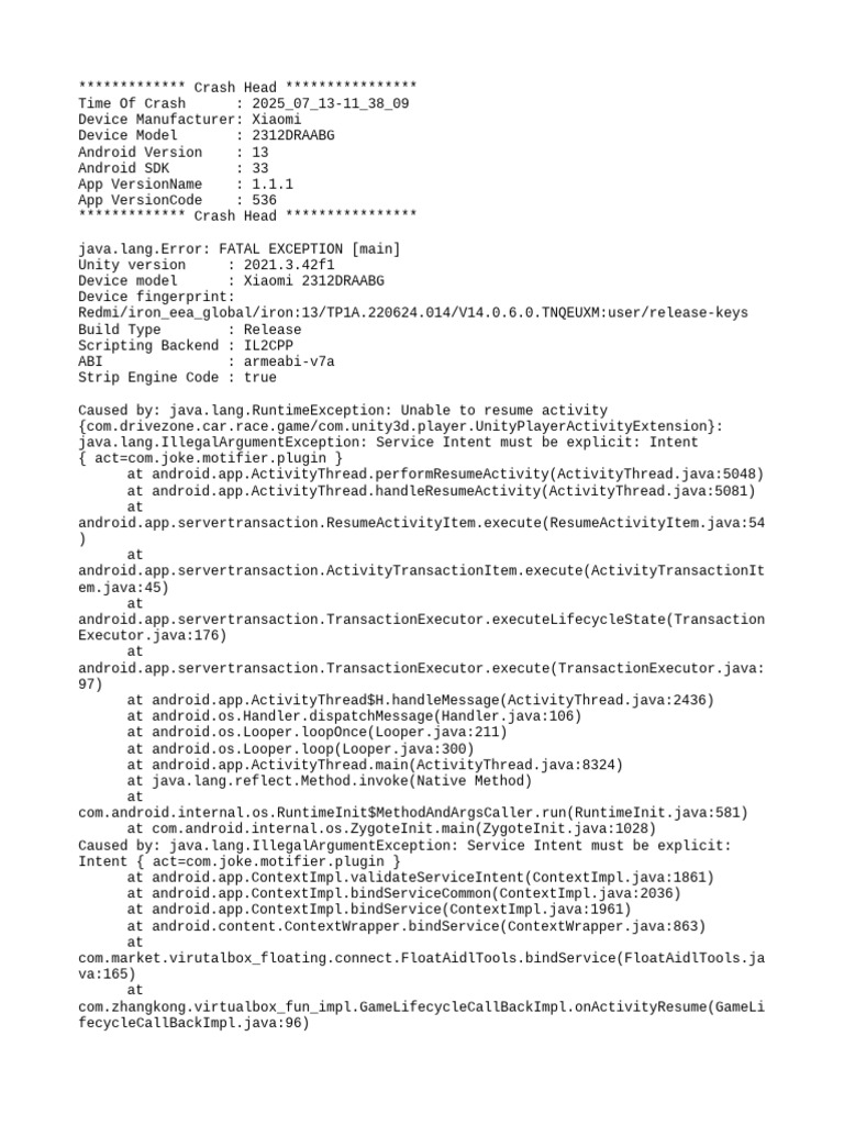 Mod Menu Crash 2025 07 13-11 38 09 | PDF | Java (Programming Language) | Android (Operating System)