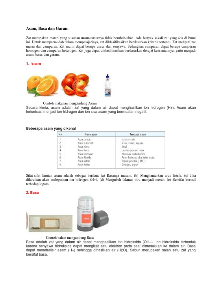 Klasifikasi Asam, Basa, dan Garam | PDF