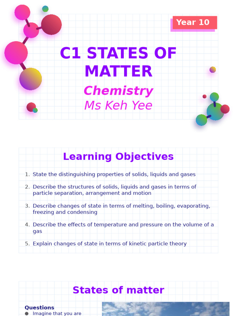 Understanding States of Matter in Chemistry | PDF | Gases | Liquids