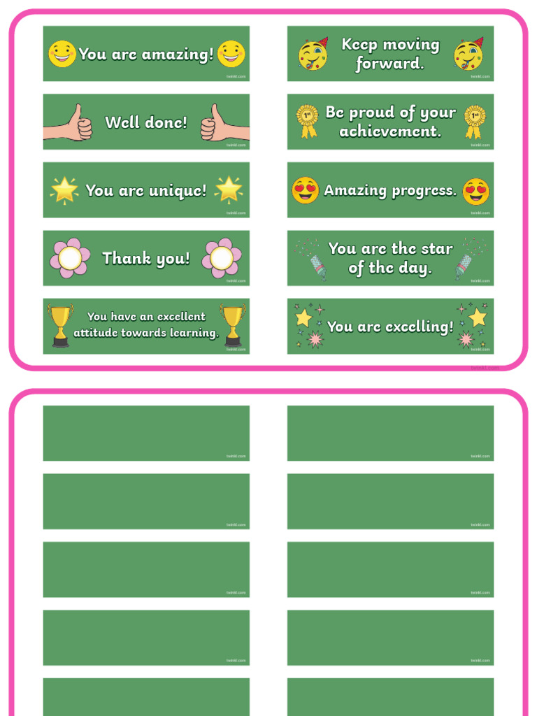 Motivational Sentences Cutouts | PDF