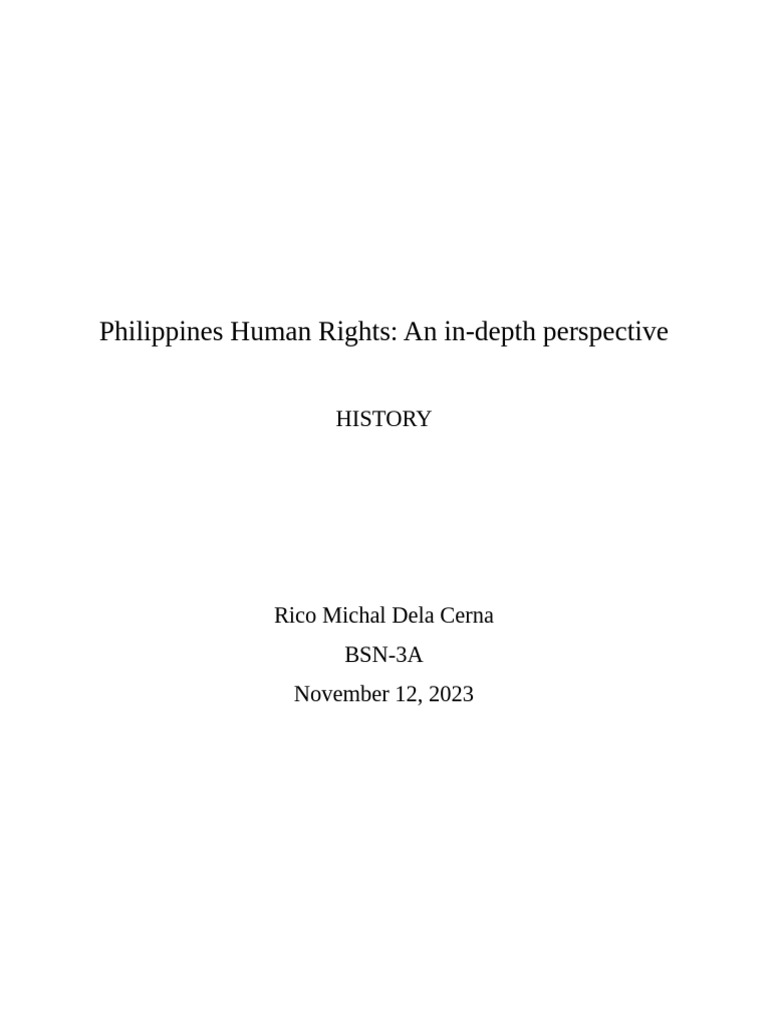Philippines Human Rights: An In-Depth Perspective | PDF | Human Rights ...