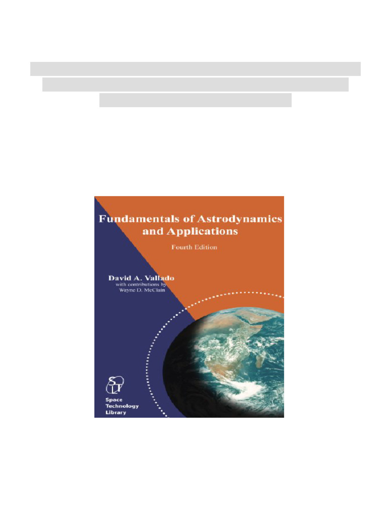 Fundamentals of Astrodynamics and Applications 4th Ed Space Technology ...