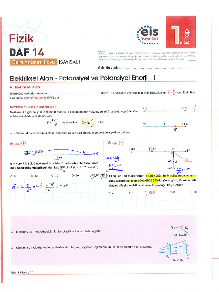 Elektriksel Alan-Pot. - Paralel Levhalar-1 | PDF