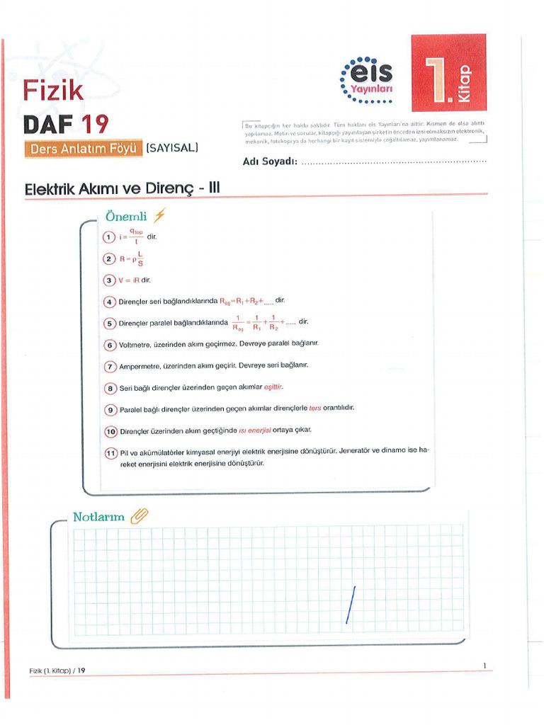 Elektrik Akımı-3 | PDF