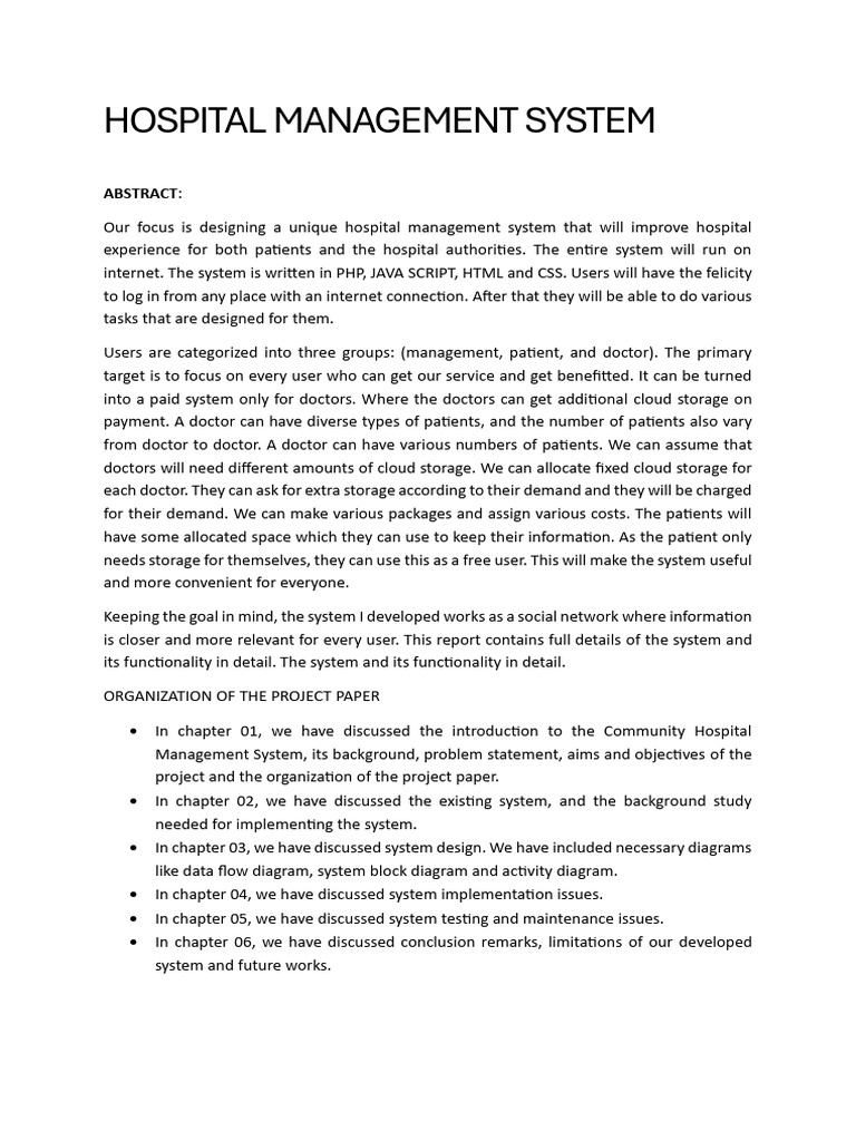 Hospital Management System | PDF | World Wide Web | Internet & Web