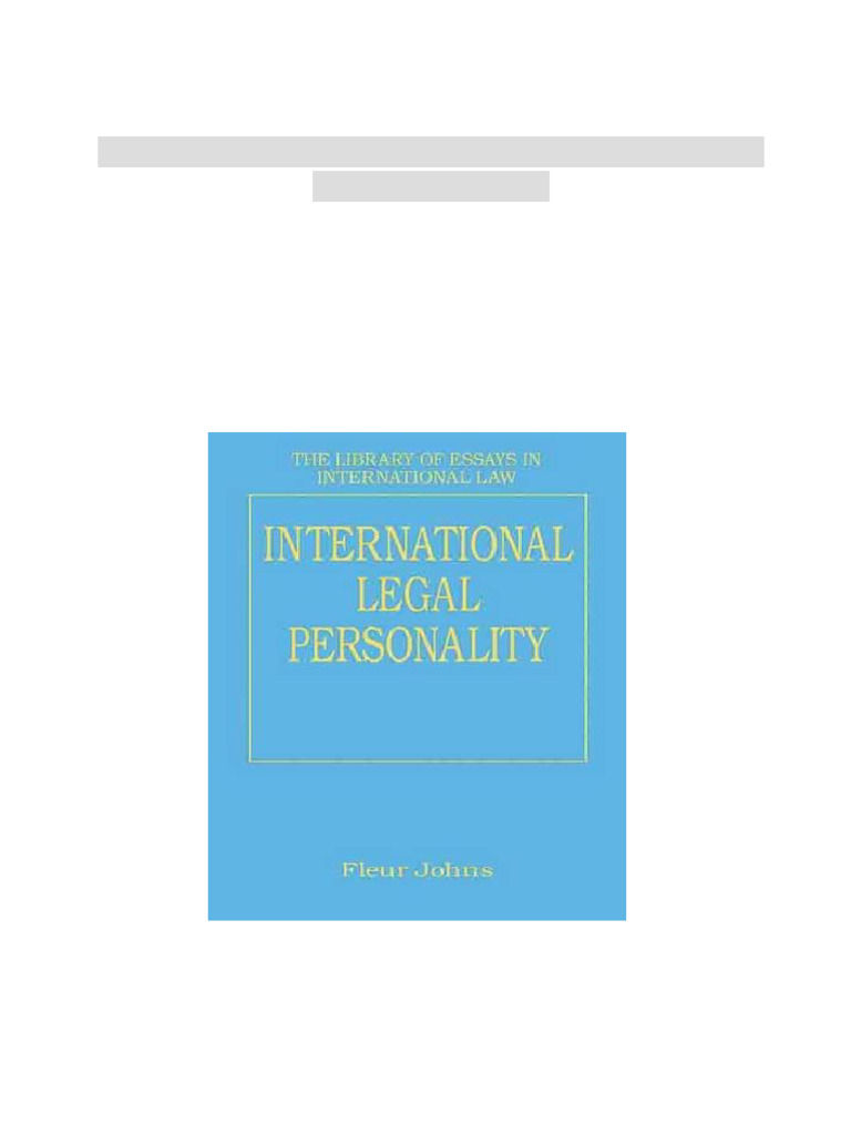 International Legal Personality Fleur Johns Download | PDF ...