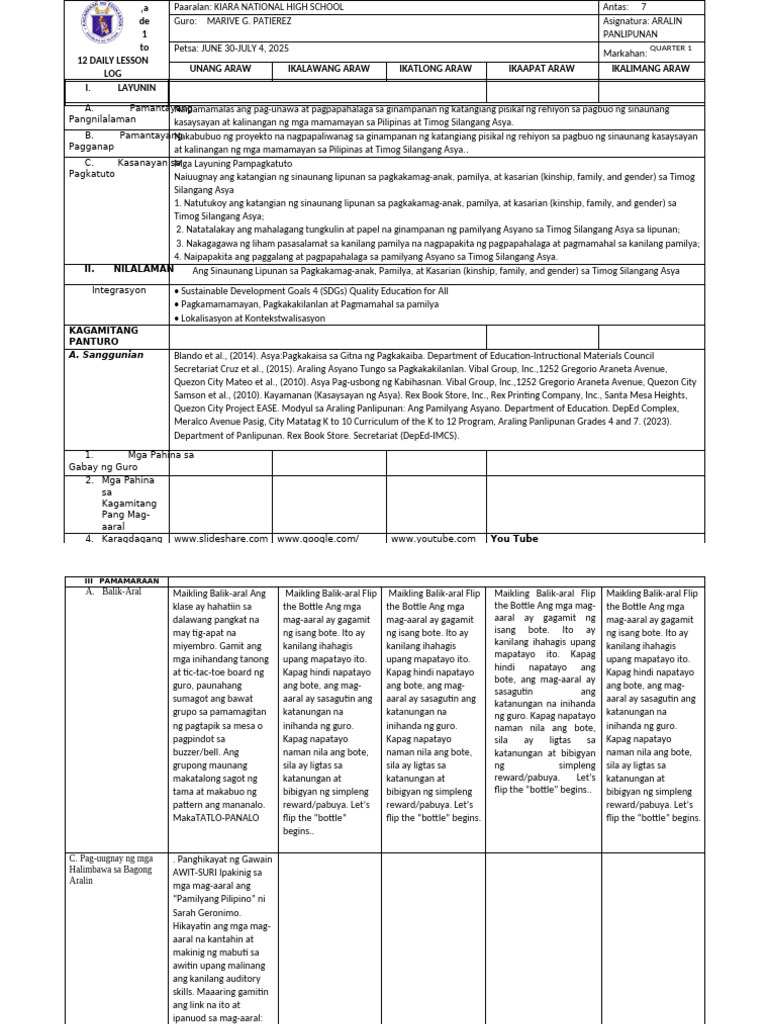 Ap7 Week4 July 7-11,2025 | PDF