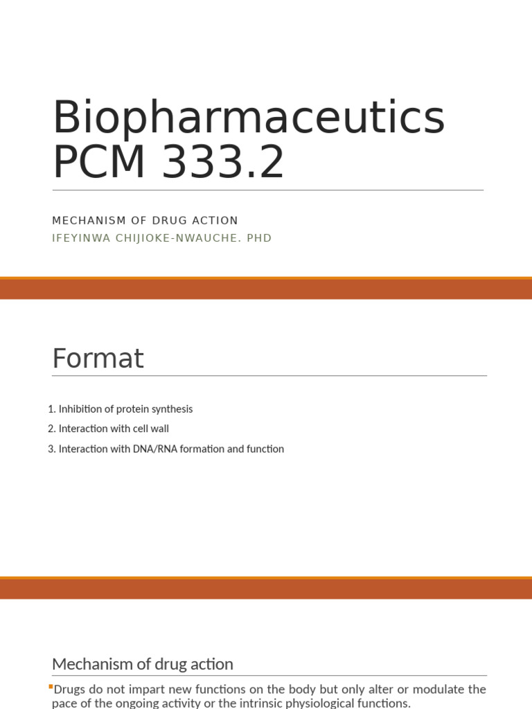 Pharmacodynamics 3 PCM 333.2 (Mechanism of Drug Action) | PDF ...