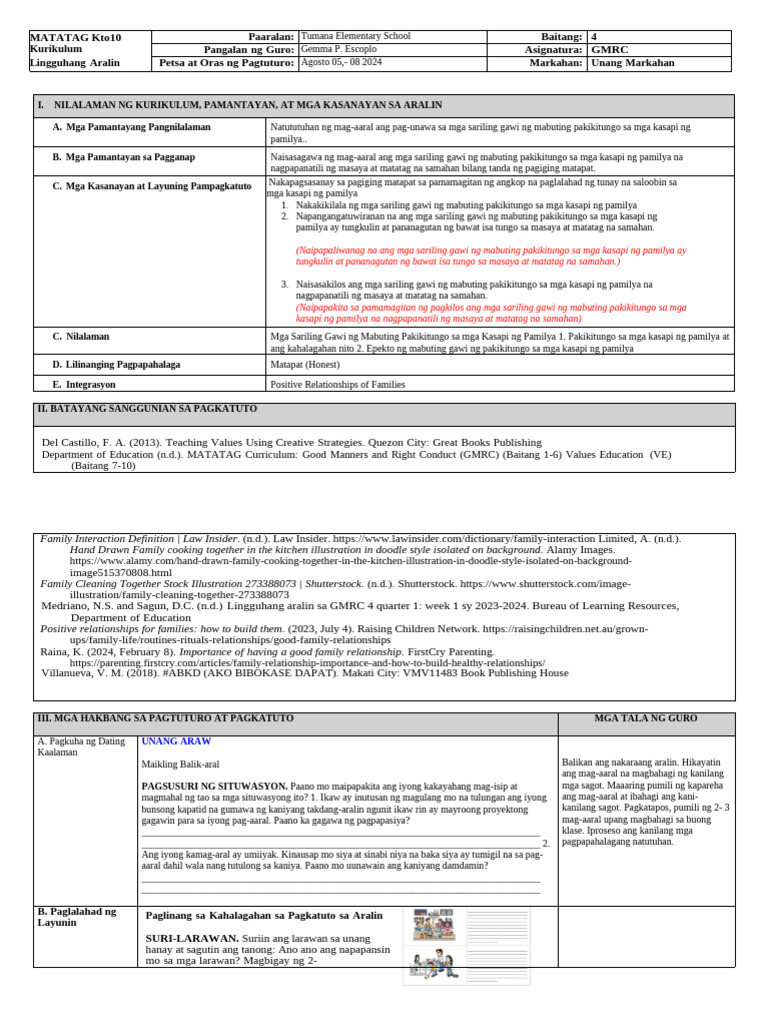 Q1 - Week2 GMRC DLP | PDF