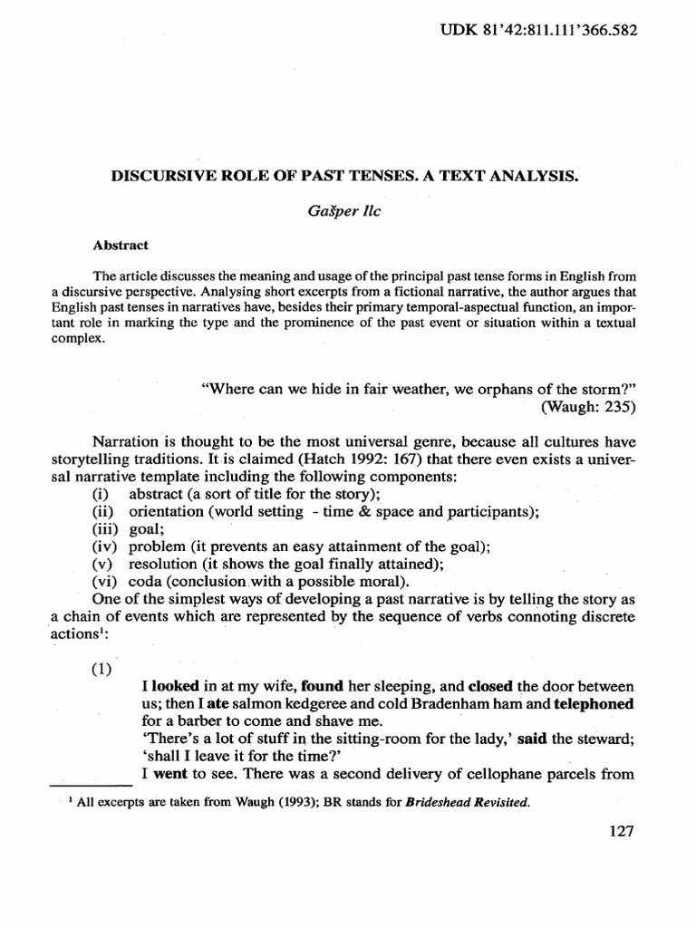 Discursive Functions of Past Tenses | PDF | Clause | Grammatical Tense