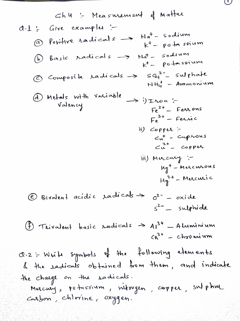 Class 9 Measurement of Matter Notes | PDF | Molecules | Chemical Substances