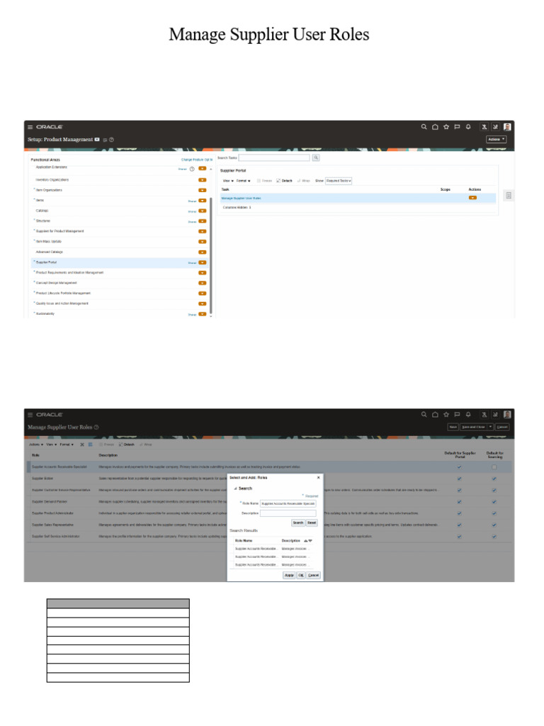 Manage Supplier User Roles in Oracle | PDF