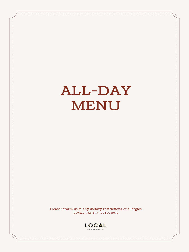Local Pantry All-Day Menu Highlights | PDF | Indonesian Cuisine | Curry