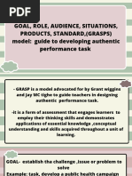 Grasping The GRASPS | PDF | Educational Assessment | Learning