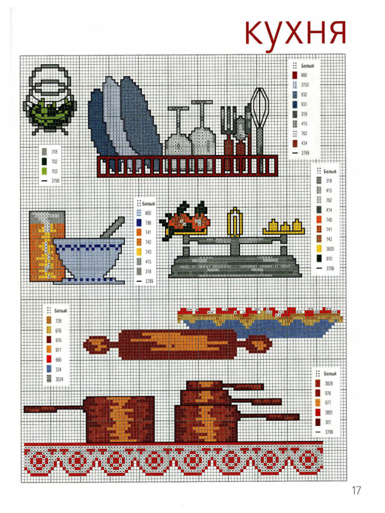 Kitchen 6 Cross Stitch Pattern | PDF