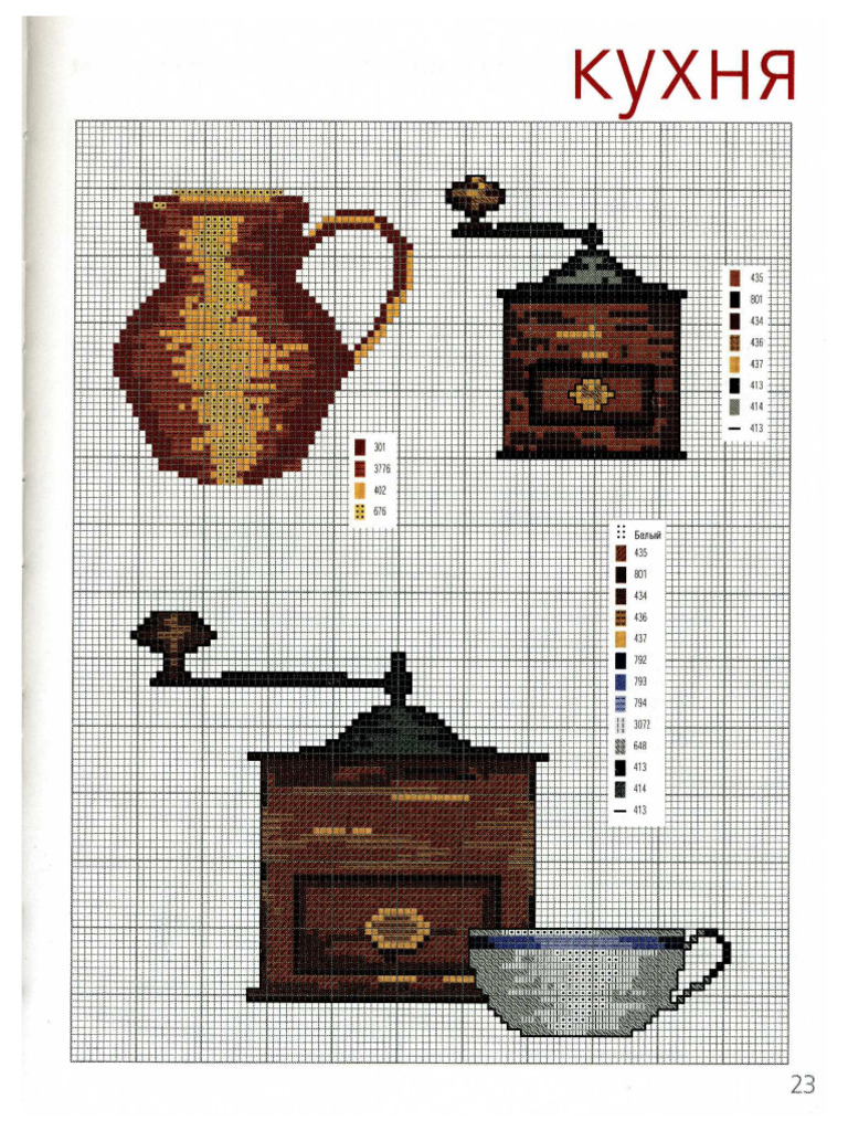 Kitchen 12 Cross Stitch Pattern | PDF