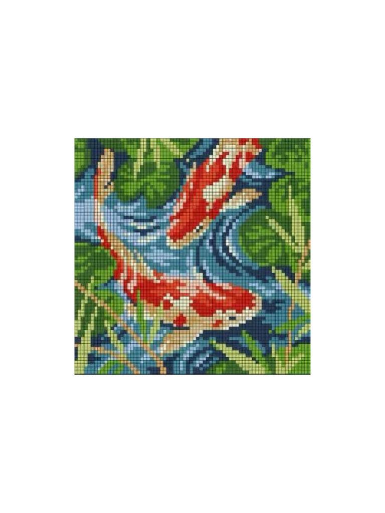 Koi Needlepoint Grid Cross Stitch Pattern | PDF