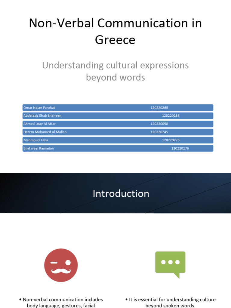 Greek Non-Verbal Communication Insights | PDF