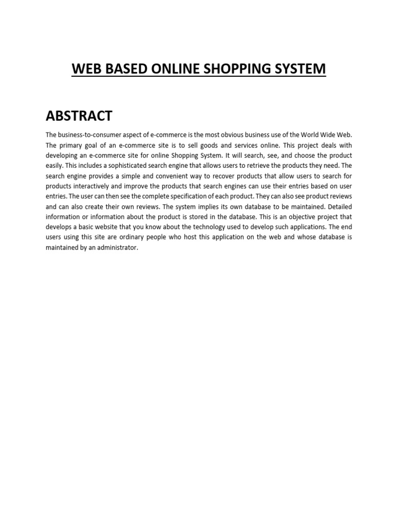 Online Shopping System Overview | PDF | Html | World Wide Web