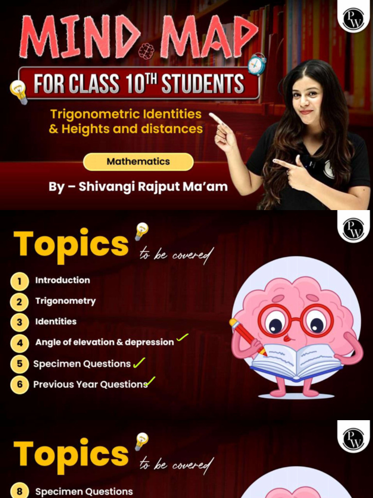 Trigonometric Identities, Heights and Distances - Class Notes - Class ...