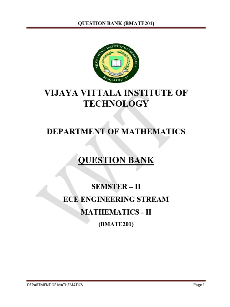 Mathematics II Question Bank for ECE | PDF | Linear Subspace | Linear Map