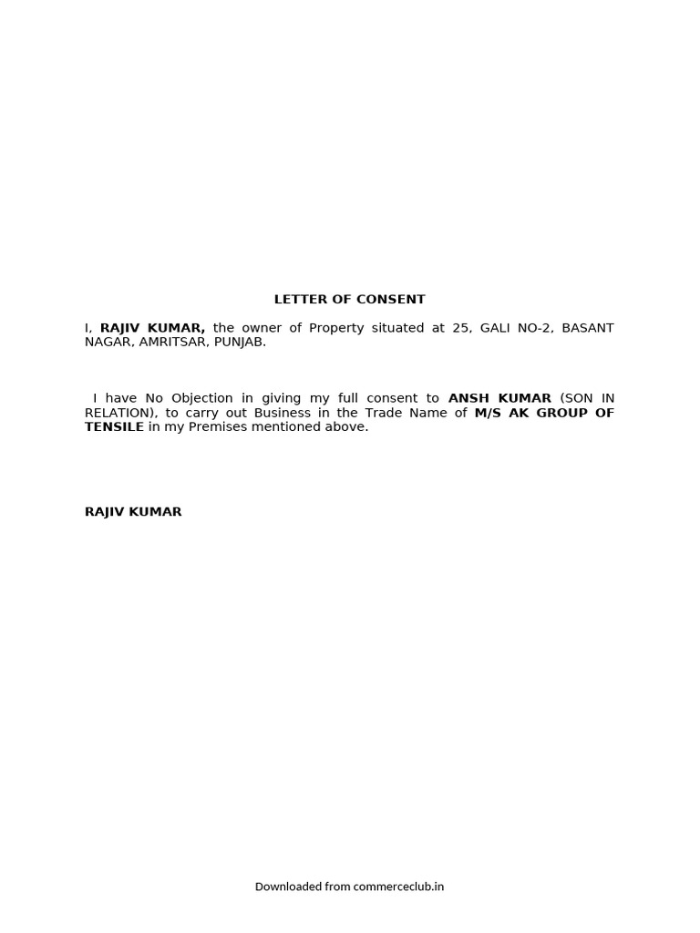Consent Letter | PDF