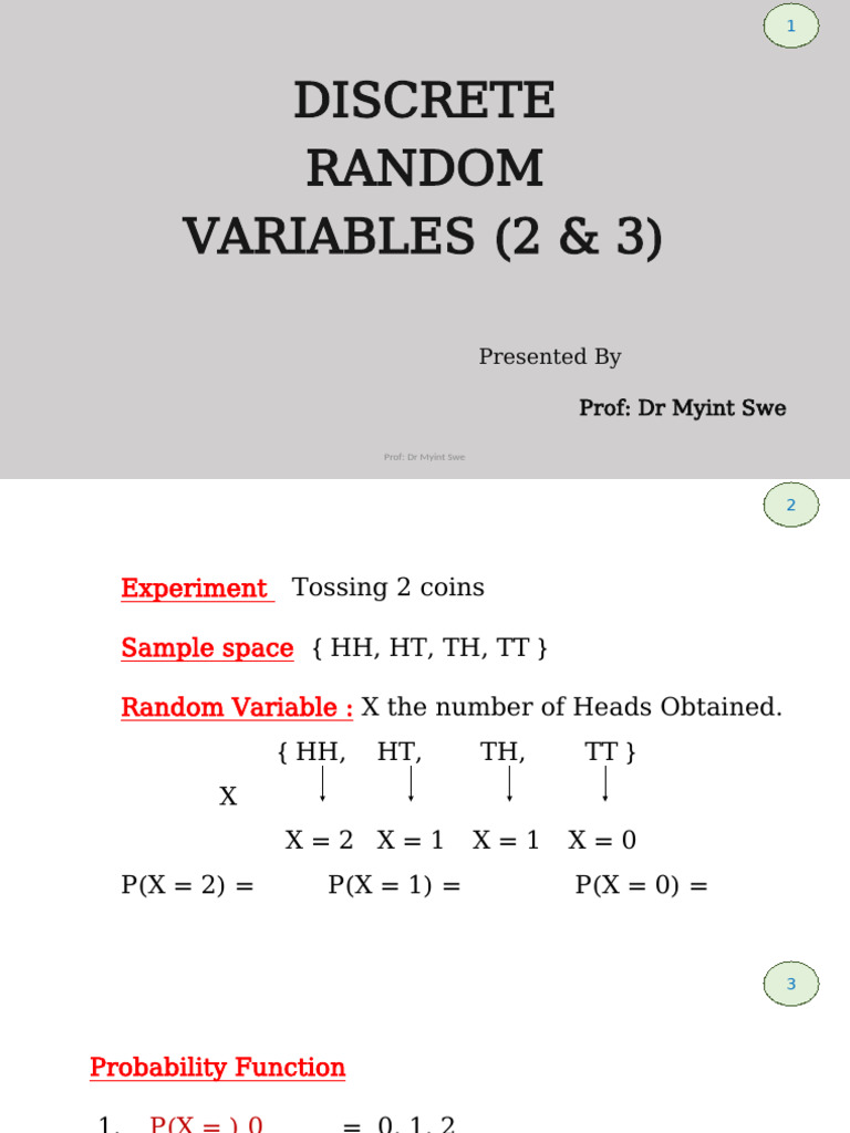 Discrete Random Variables and Probability Functions | PDF | Probability ...