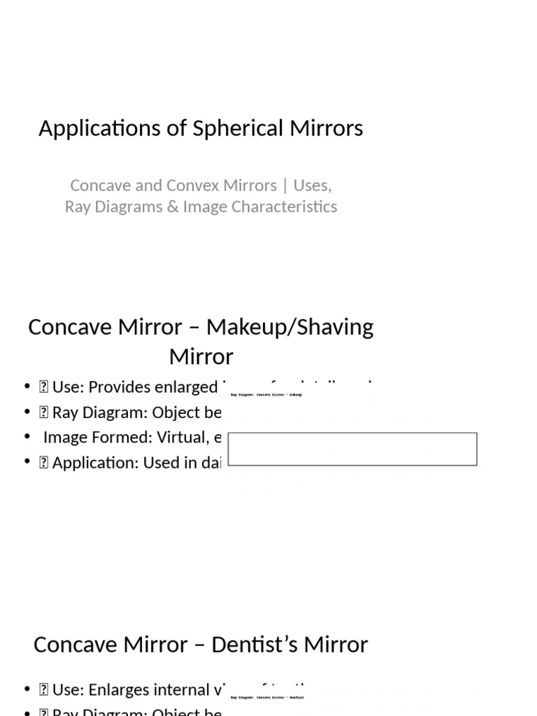 Applications of Spherical Mirrors With Images | PDF