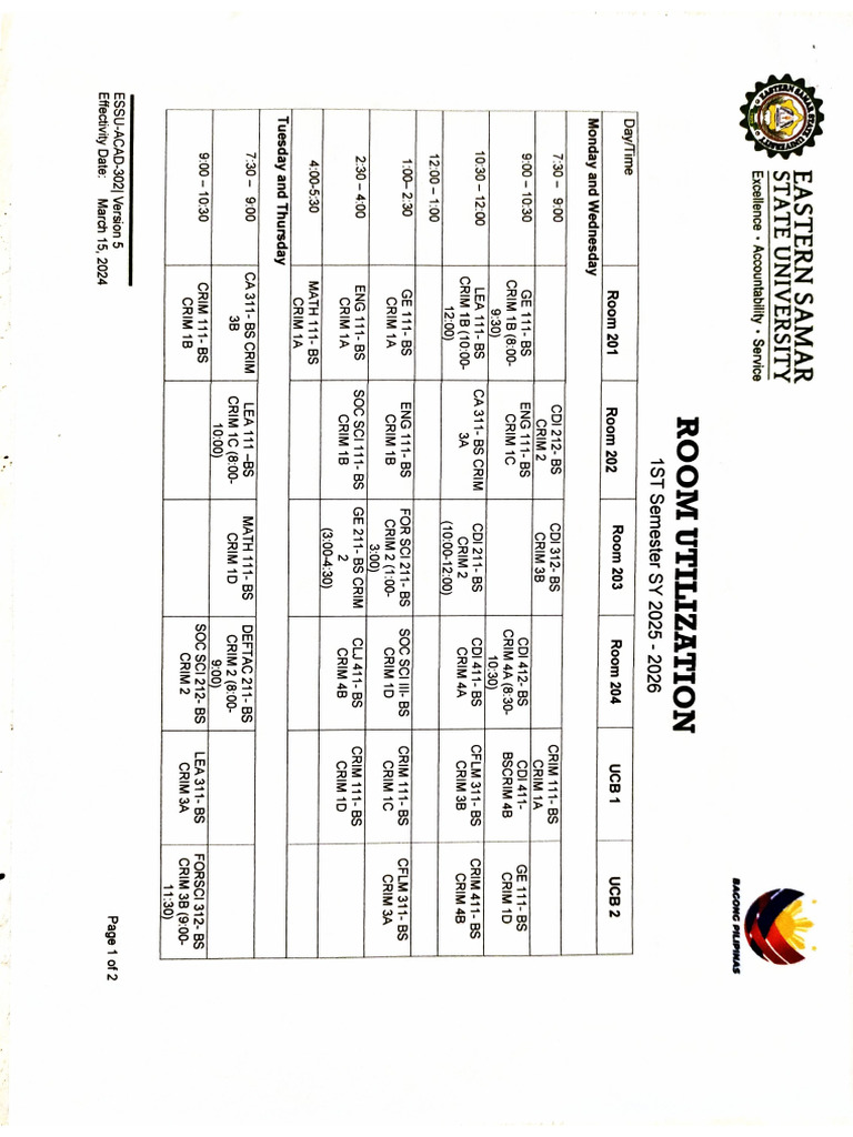 Room Utilization | PDF