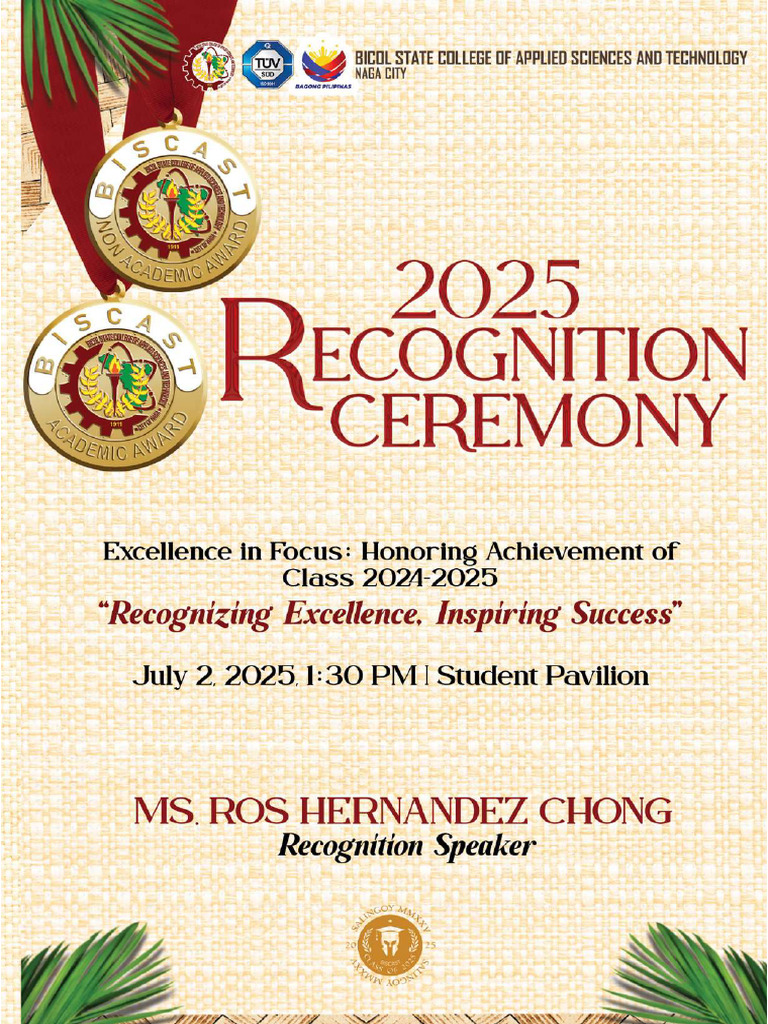 Program and Invitation - 2025 Recognition Ceremony | PDF