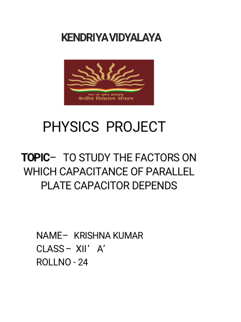 Kendriyavidyalaya: Physics Project | PDF