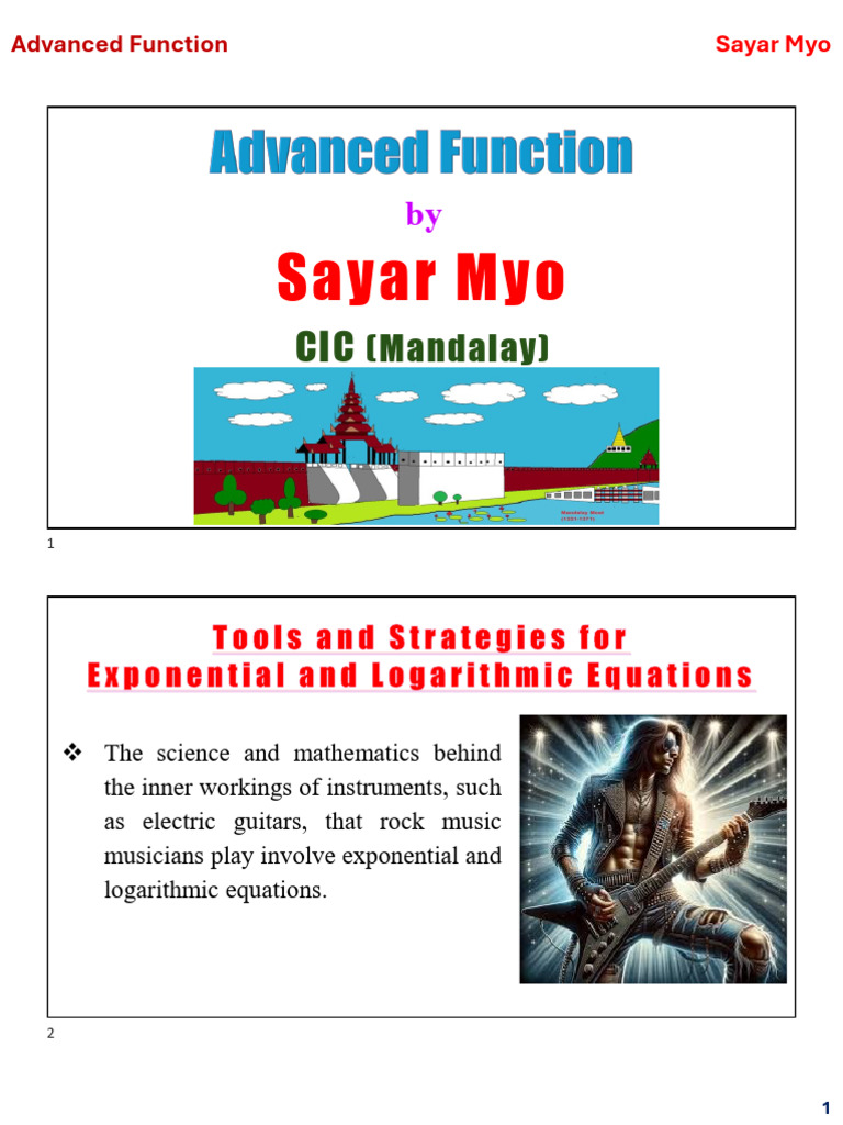 07 Advanced Function 12 Ch7 Key Concepts | PDF | Equations | Logarithm