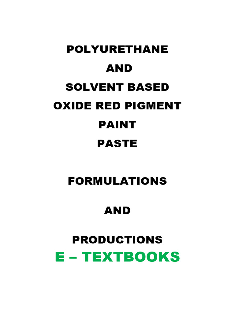 Red Polyurethane Paint Formulations | PDF | Paint | Silicon Dioxide