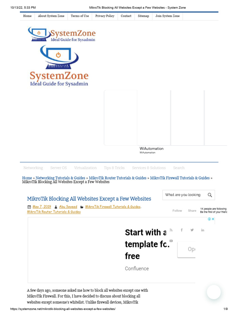 MikroTik Website Blocking Guide | PDF | Firewall (Computing) | Router ...