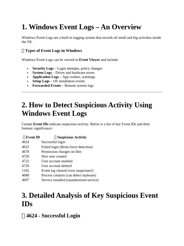 Windows Logs Event Forignsic | PDF | Login | Computer File